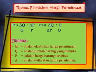 Ppt elastisitas permintaan dan penawaran | PPTX