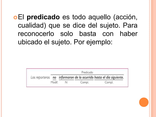 El predicado y su estructura | PPTX