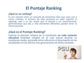 Ppt el puntaje ranking | PPTX