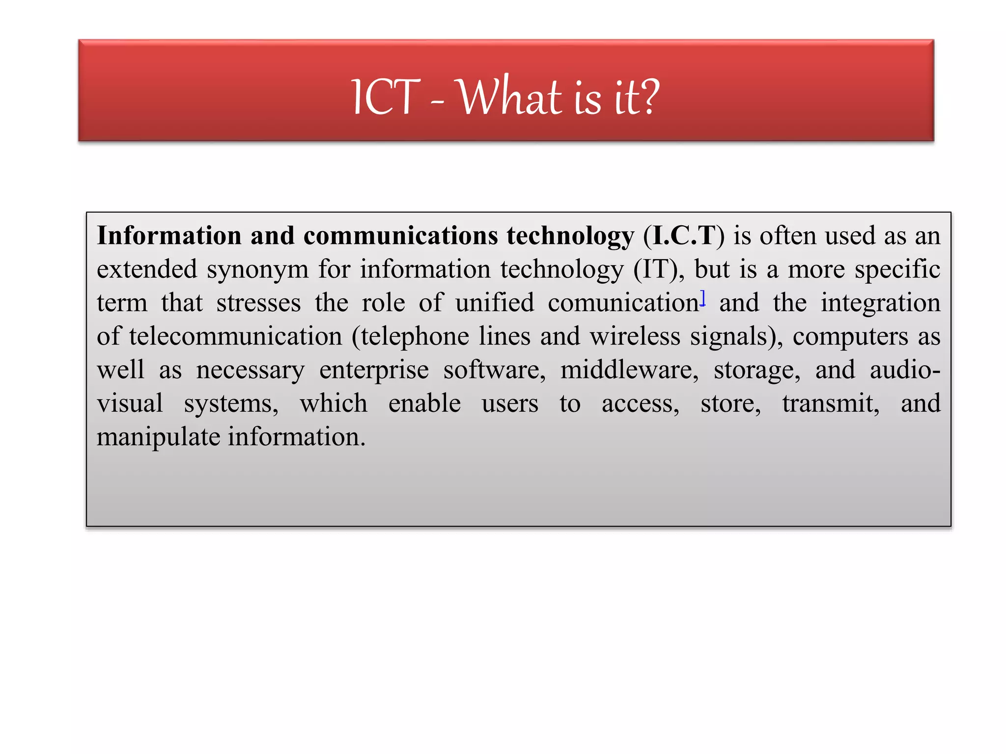 Information And Comunication Technologies Pptx Internet Computing