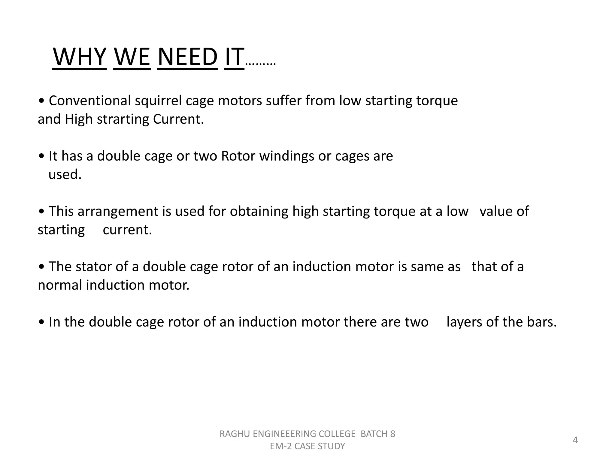 DOUBLE CAGE INDUCTION MOTOR AND IT'S CONSTRUCTION | PPTX