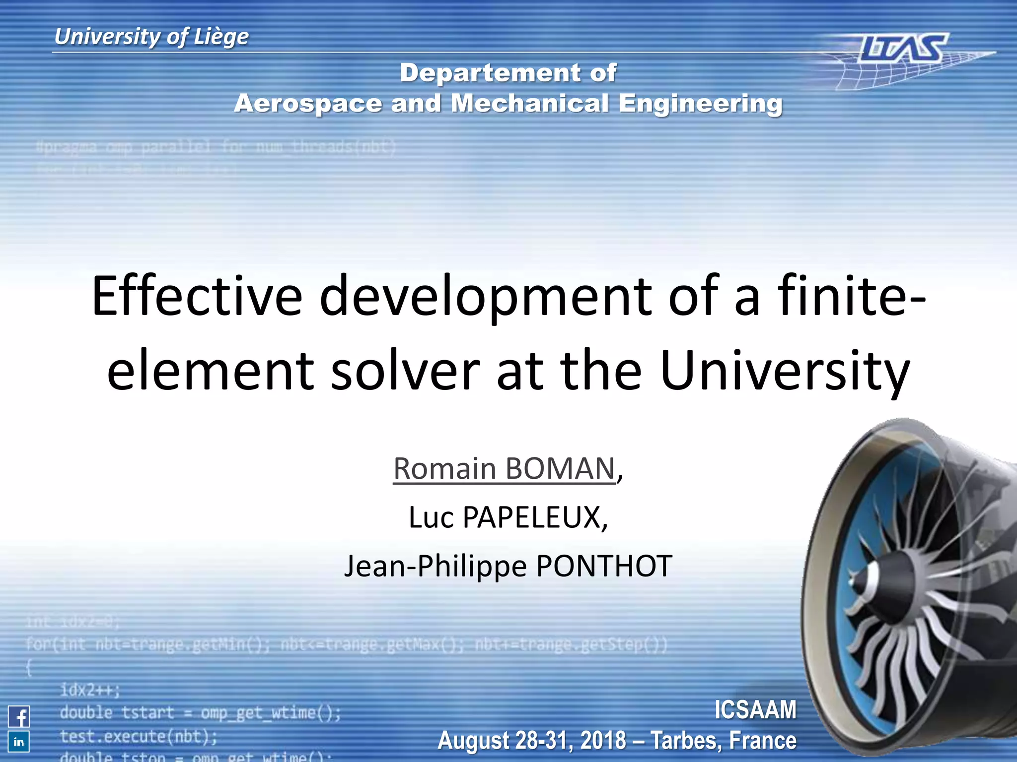 Effective Development Of A Finite Element Solver At The University Ppt