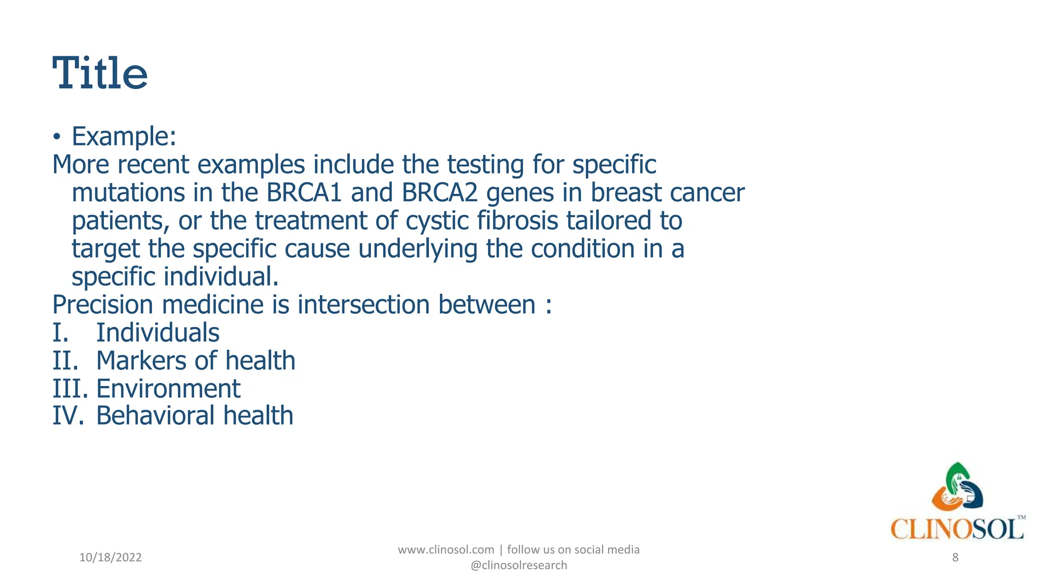 Emerging Technologies and Tools in Precision Medicine Research | PPTX