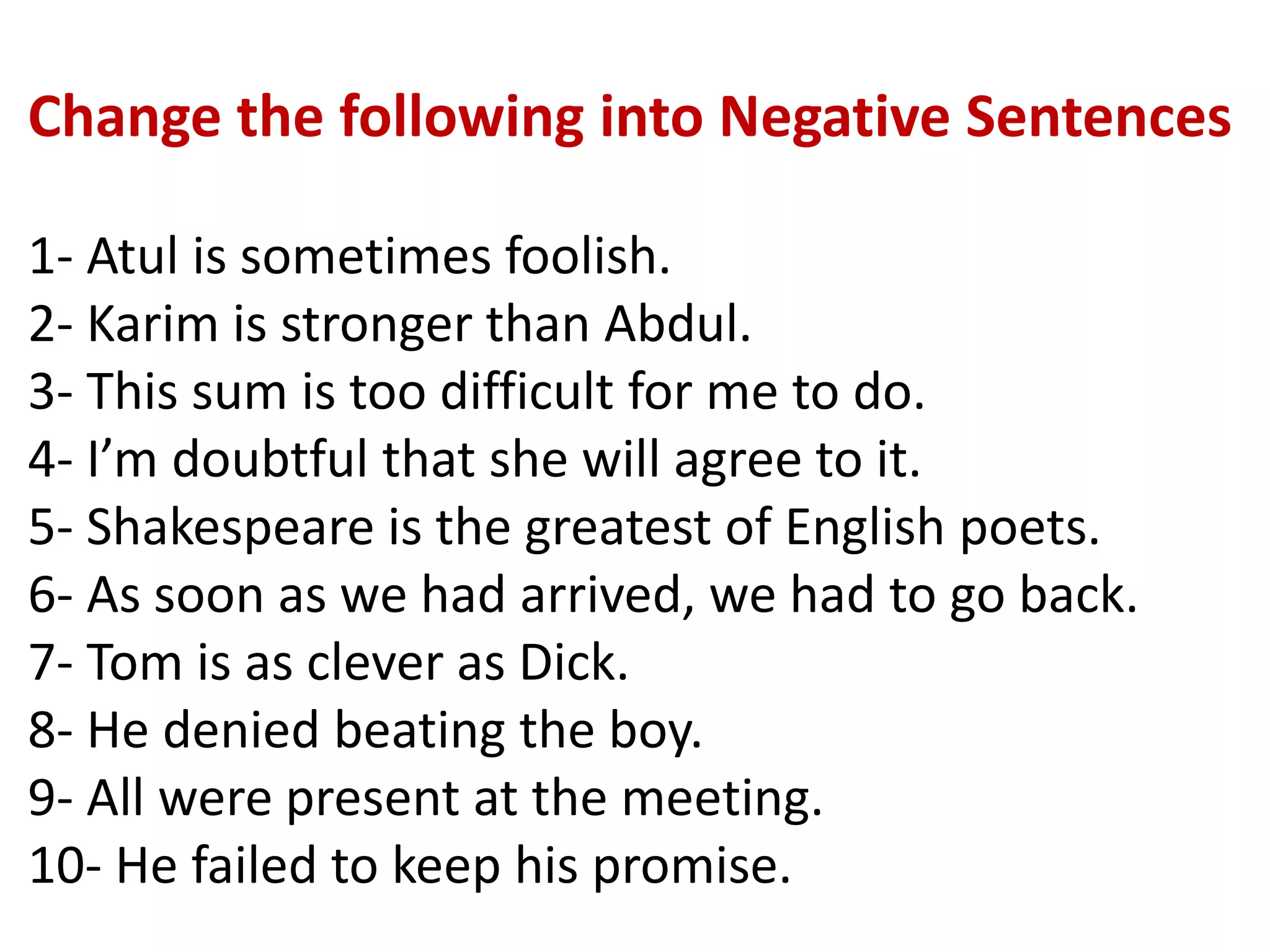 Ppt e module for transformation of sentences 1 | PPTX