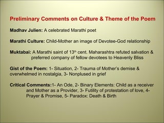 Ppt e module (illustratative) on translation of a marathi poem | PPT