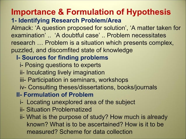 Ppt e module on 'formulation of hypothesis' | PPT