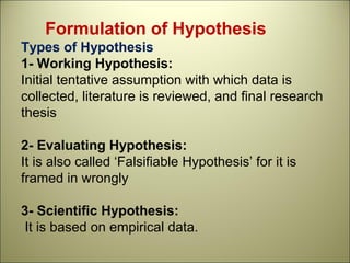 Ppt e module on 'formulation of hypothesis' | PPT