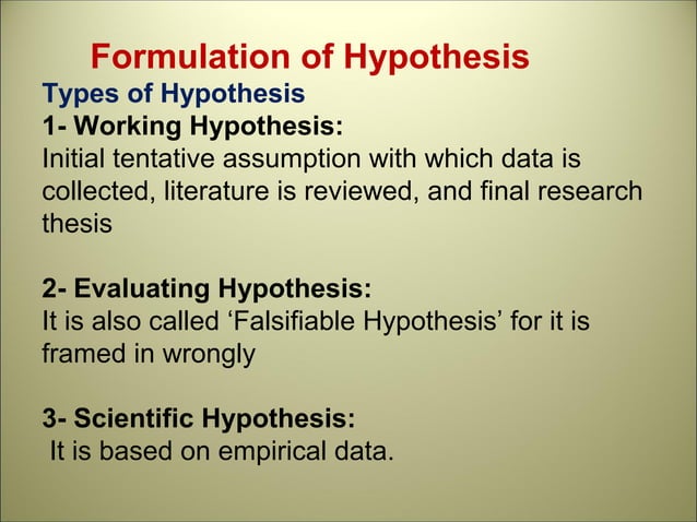 Ppt e module on 'formulation of hypothesis' | PPT