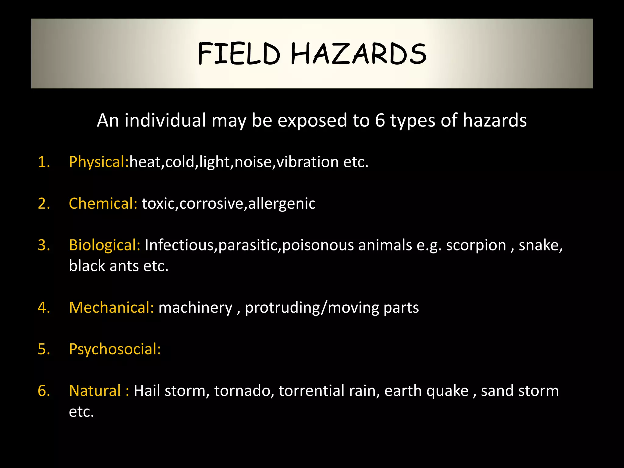 Employee Health and Safety in field | PPTX