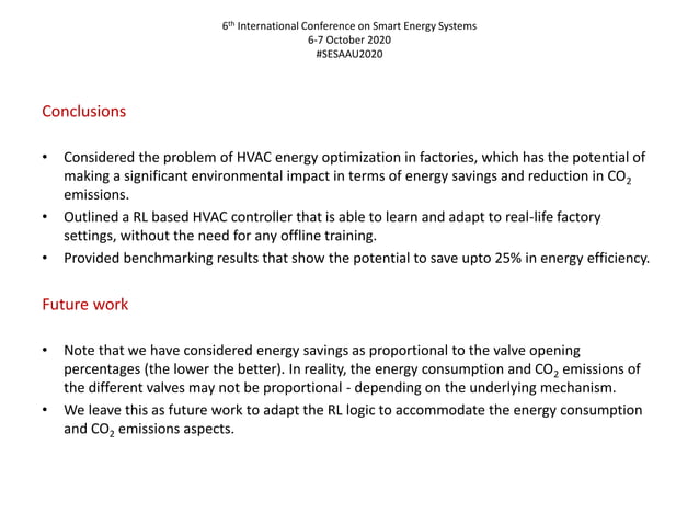 Reinforcement Learning based HVAC Optimization in Factories | PPTX