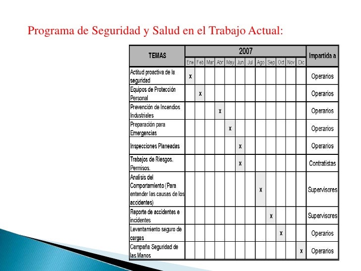 Programa de Seguridad y Salud en el Trabajo