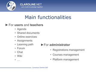 Claroline Learning Menagement System | PPTX