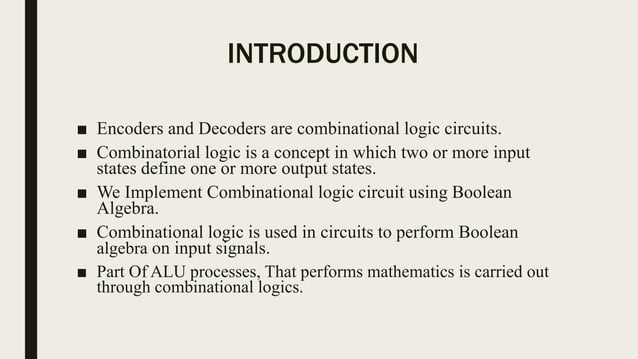 Encoders and decoders | PPTX