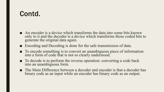 Encoders and decoders | PPTX