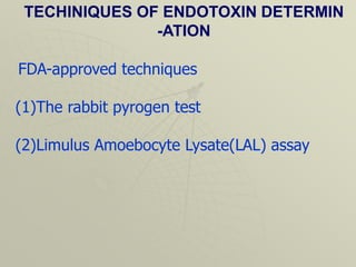importance of removal of endotoxin-biotechnology | PPT | Chemistry ...