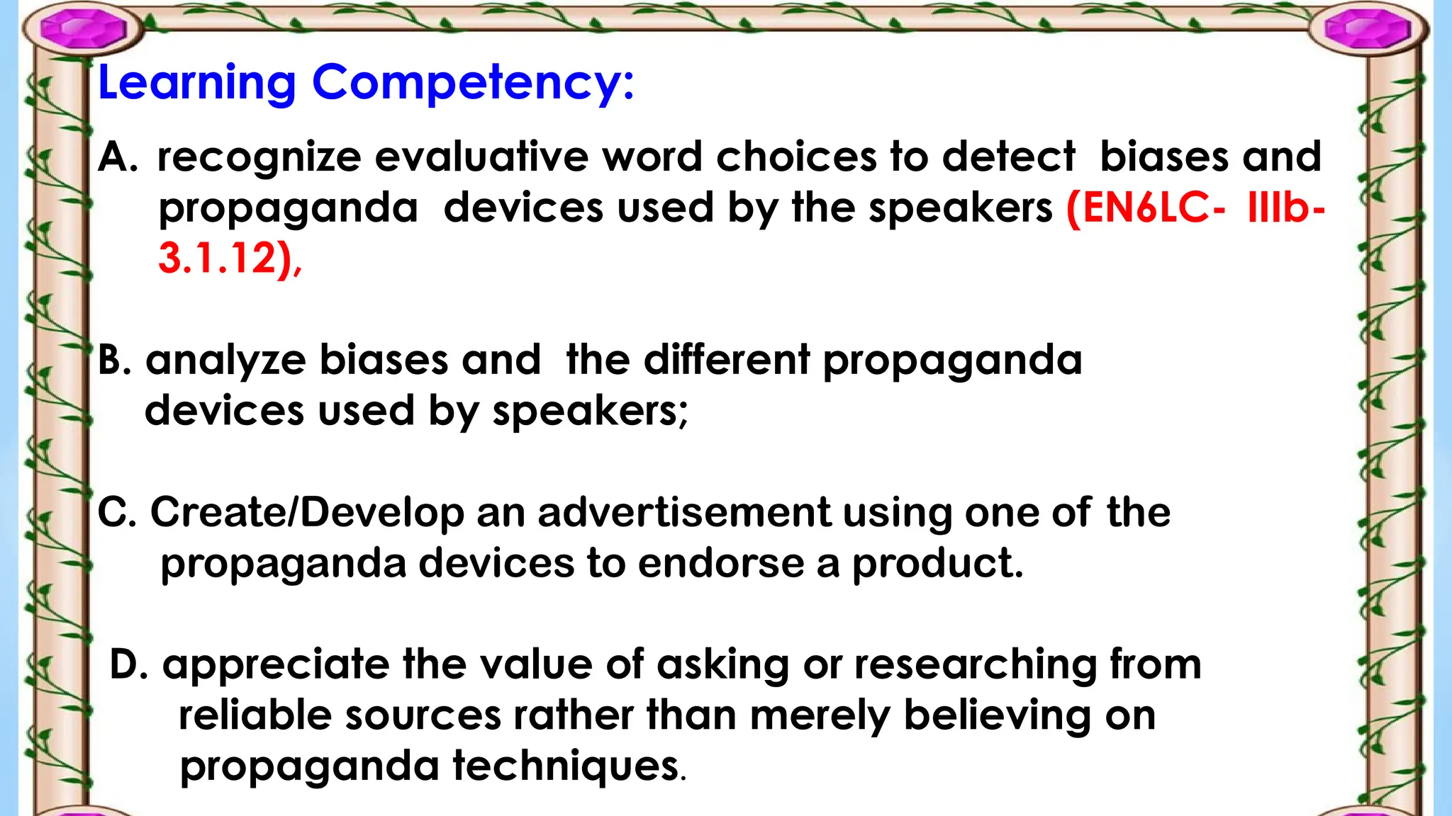 PPT ENG. Q2 - W6 Recognizing Propaganda Devices.pptx