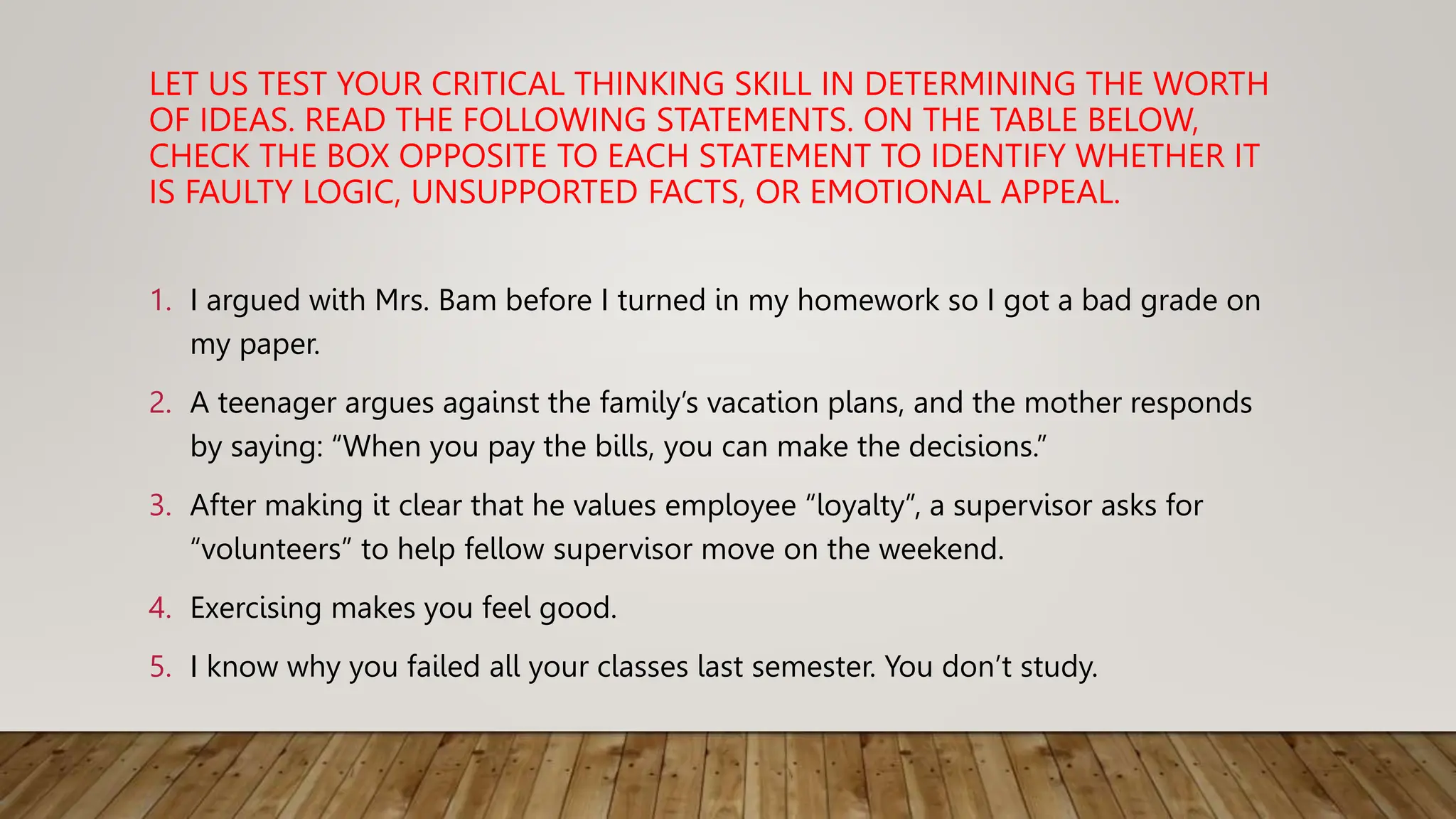 The power point presentation shows the types of Fallacy | PPTX