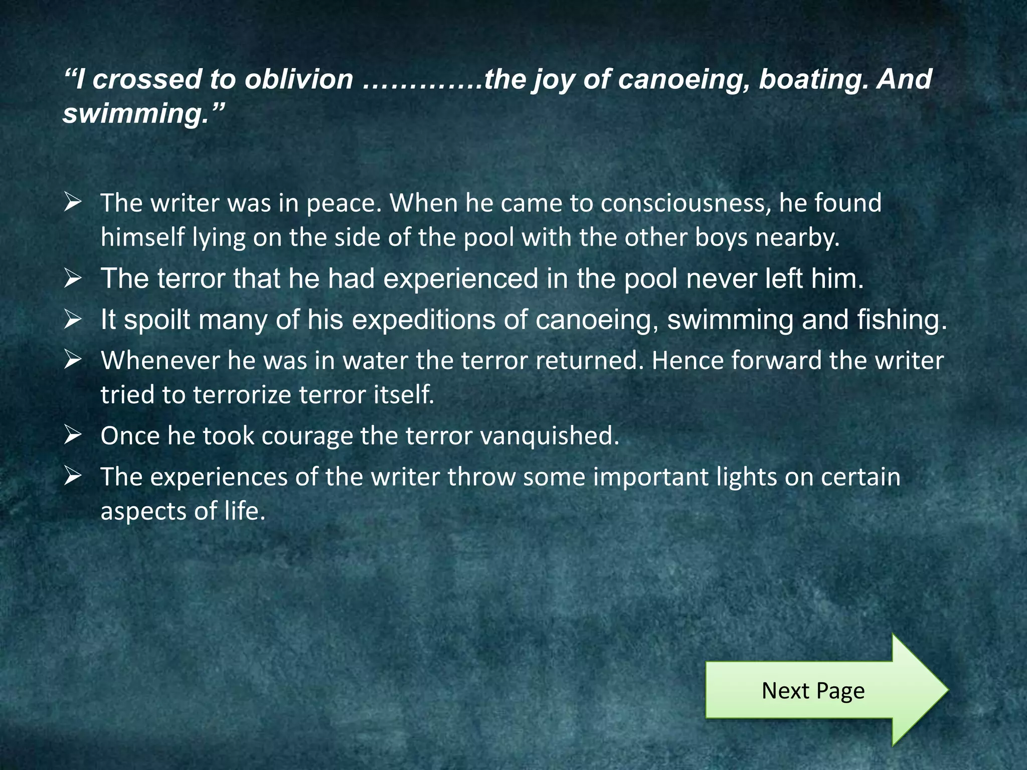 Chapter :-3 Deep Water - William Douglas | PPTX