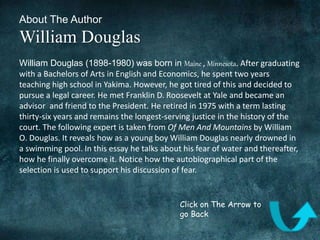 Chapter :-3 Deep Water - William Douglas | PPTX