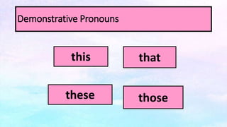 PPT Demonstrative Pronouns (These, this, that, those) | PPTX
