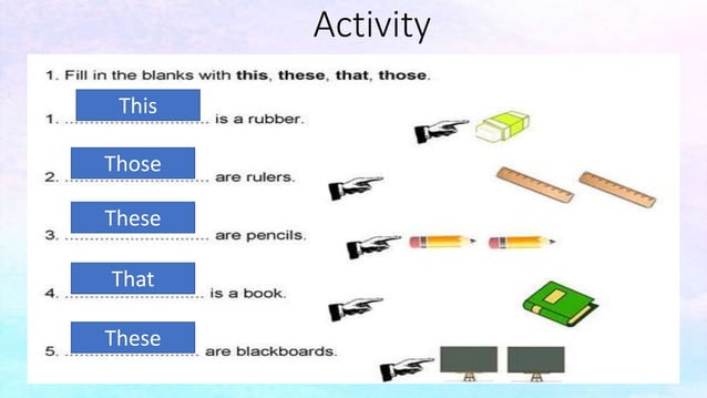 PPT Demonstrative Pronouns (These, this, that, those) | PPTX