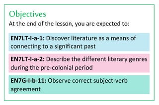 PPT_English 7_Q1_W1-3 (Connecting to a Significant Past through ...