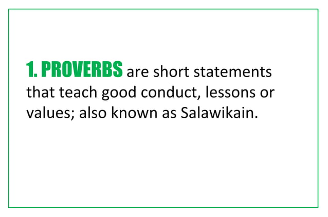 PPT_English 7_Q1_W2-1 (Distinguishing Features of Proverbs, Myths, and ...