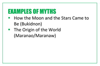 PPT_English 7_Q1_W2-1 (Distinguishing Features of Proverbs, Myths, and ...