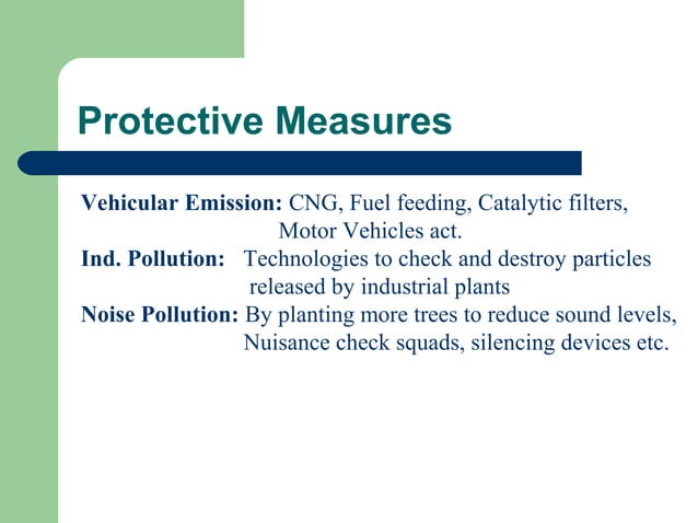 Environmental Pollution, protective measures of pollution | PPT