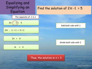 Ppt equation and inequality group 5 | PPT