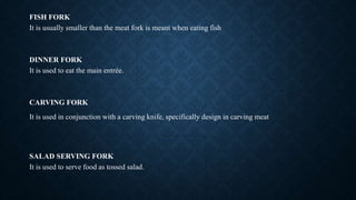 tools and equiptment used in food and beverages services | PPTX