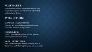 tools and equiptment used in food and beverages services | PPTX