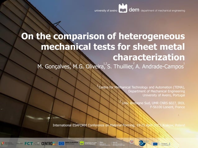 On the comparison of heterogeneous mechanical tests for sheet metal ...