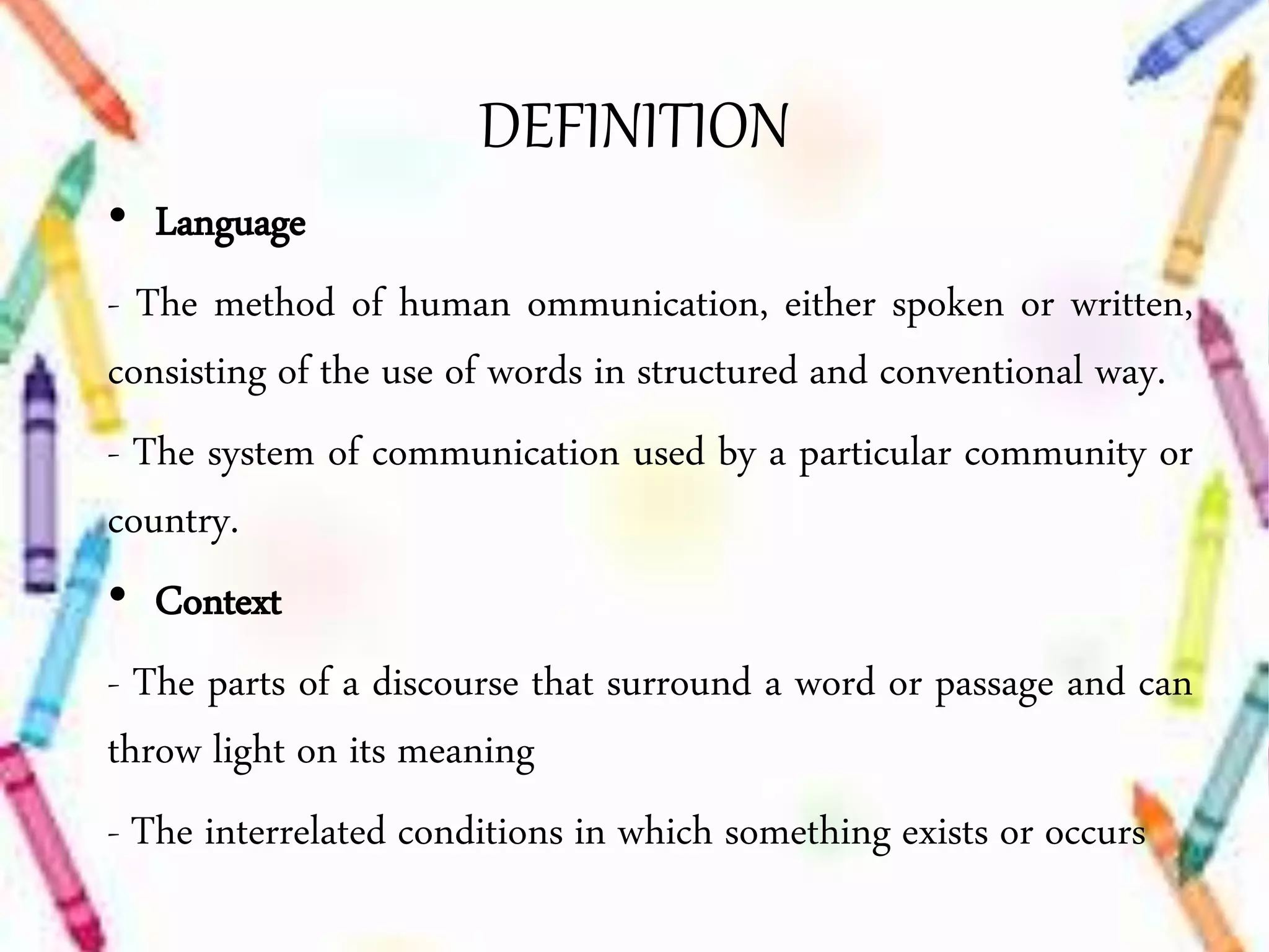 Providing a Language Context | PPT