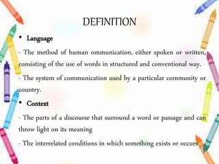 Providing a Language Context | PPT