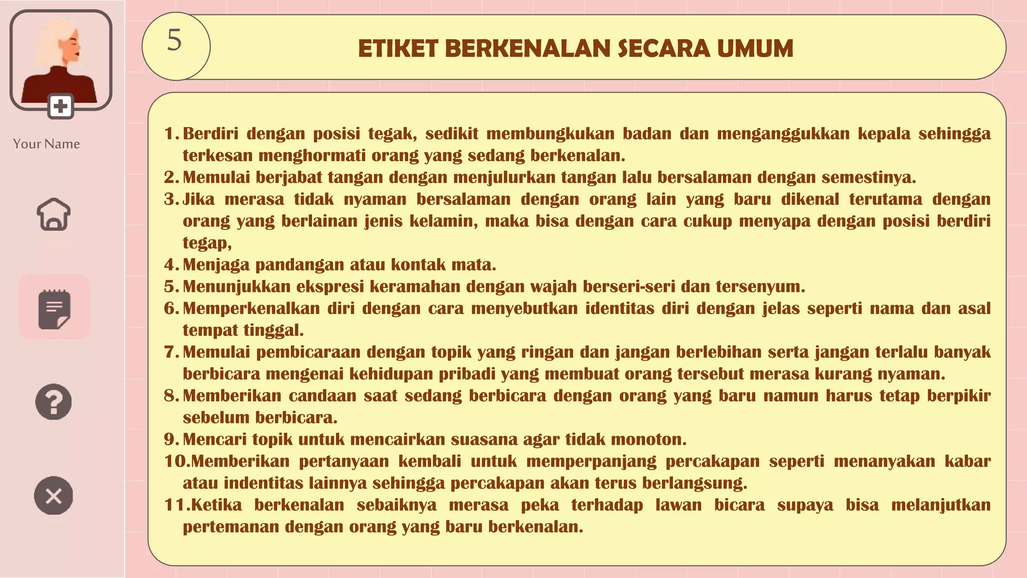 ETIKET BERJALAN, BERKENALAN DAN BERSALAMAN | PPTX