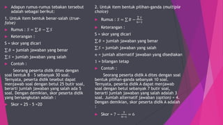 evaluasi pembelajaran matematika | PPTX