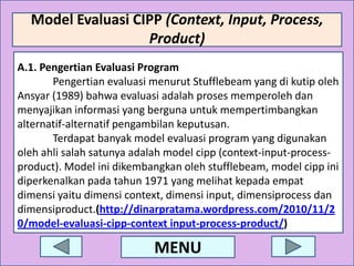 Ppt Evaluasi Pembelajaran Model CIPP | PPTX