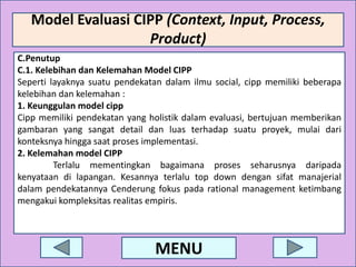 Ppt Evaluasi Pembelajaran Model CIPP | PPTX