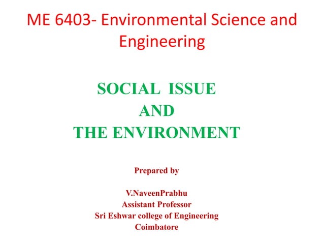 social issues and the Environment | PPTX