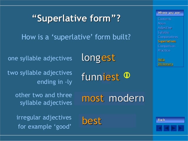 English Grammar - Comparative and superlative forms of adjectives