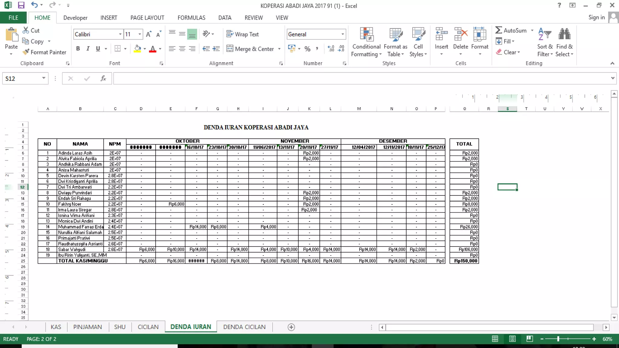 Ppt excel ,laporan keuangan koperasi kelas ,koperasi abadi jaya | PPTX