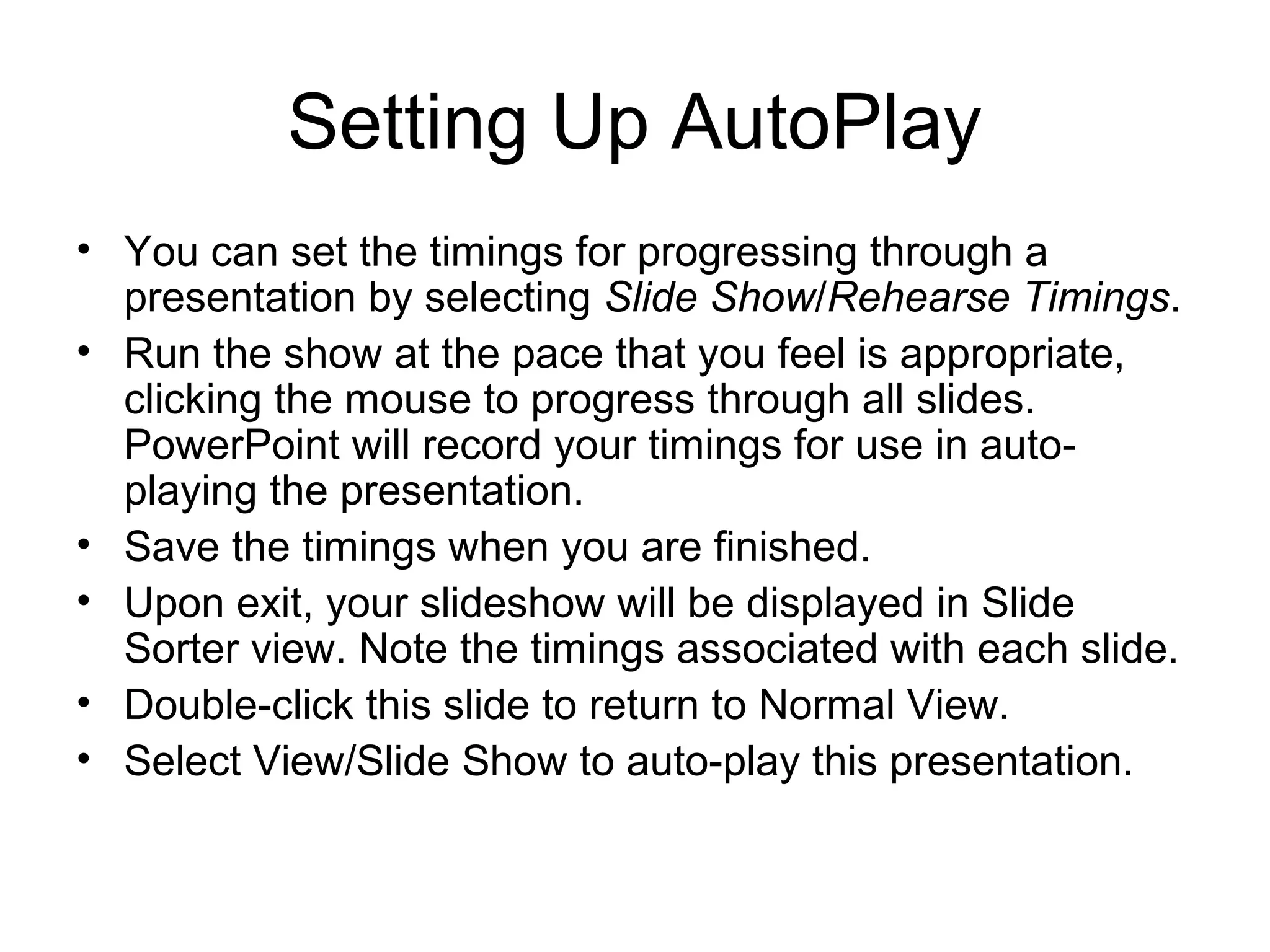 Powerpoint exercise | PPT