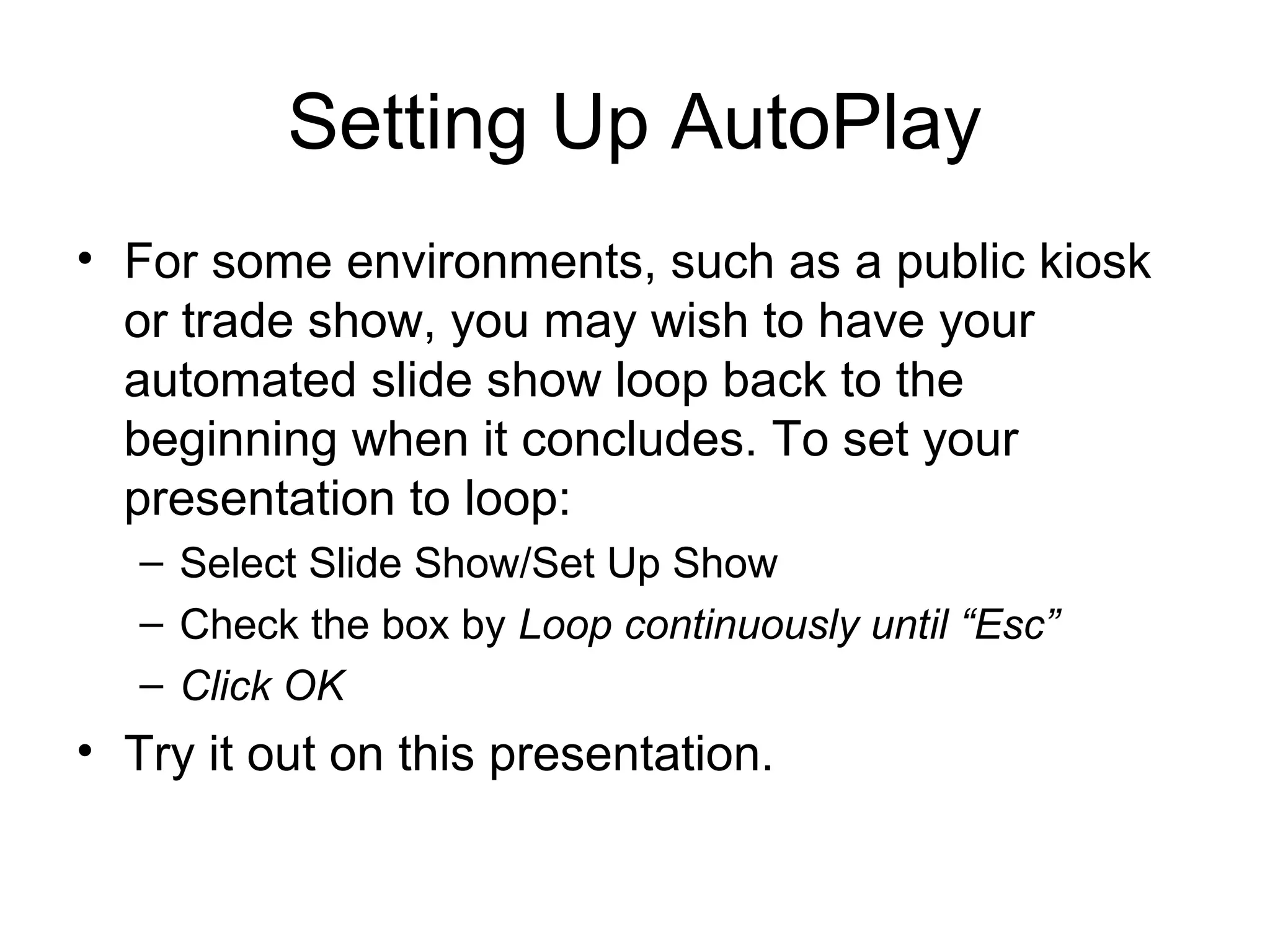 Powerpoint exercise | PPT