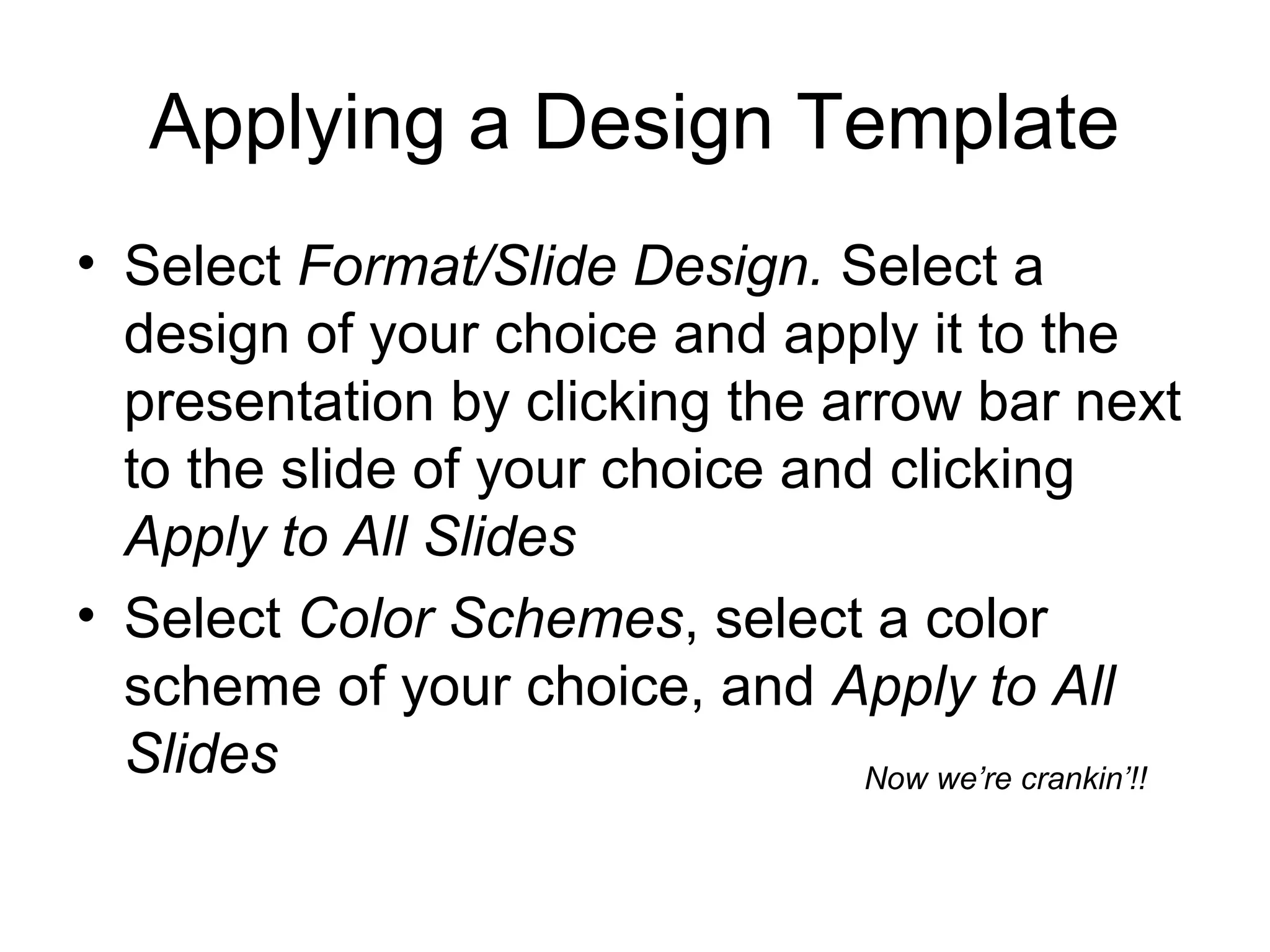 Powerpoint exercise | PPT