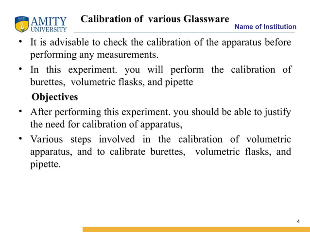 Ppt Exp No-2Calibratio n.ppt