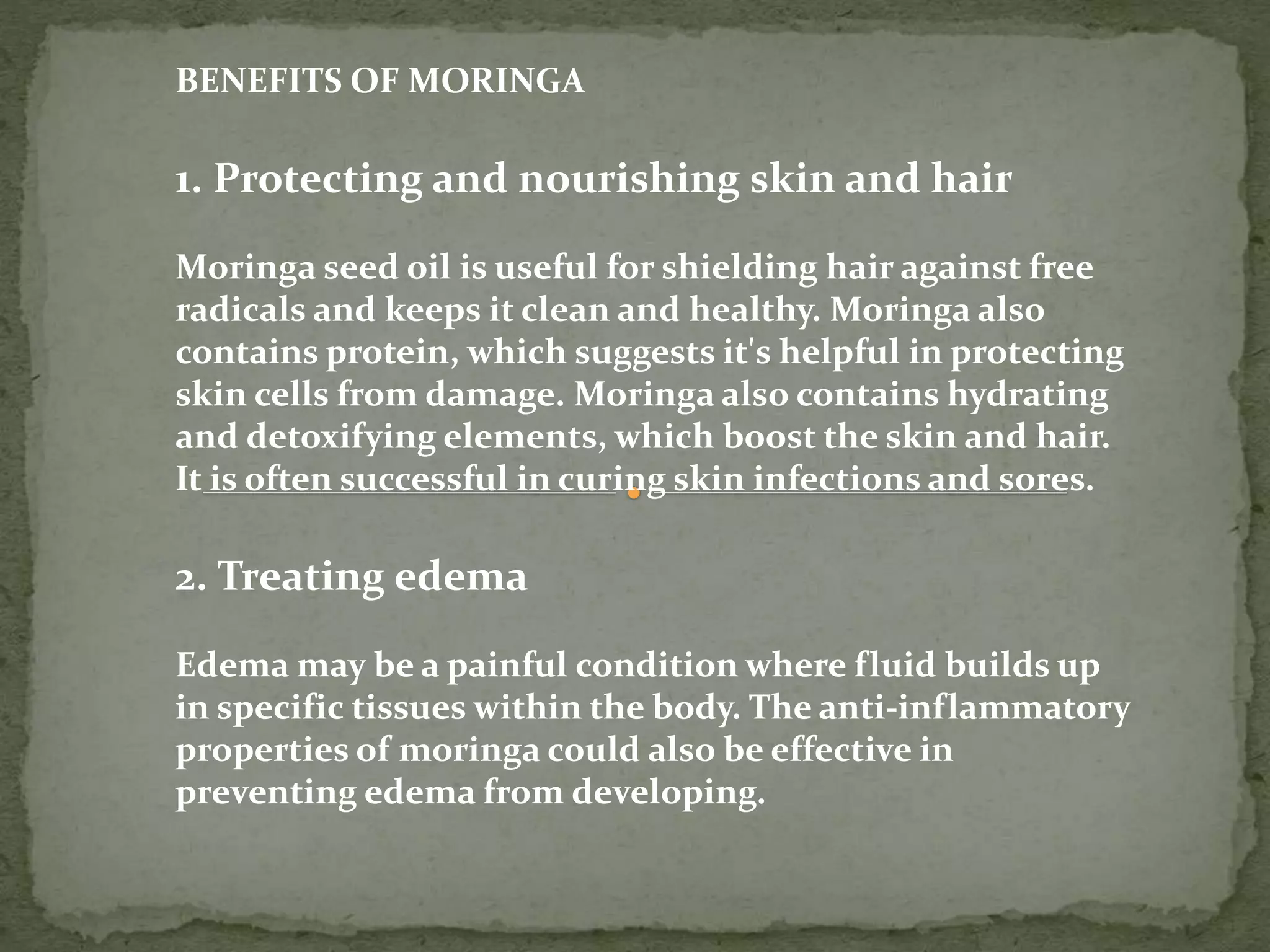 MORINGA AND ITS BENEFITS | PPTX
