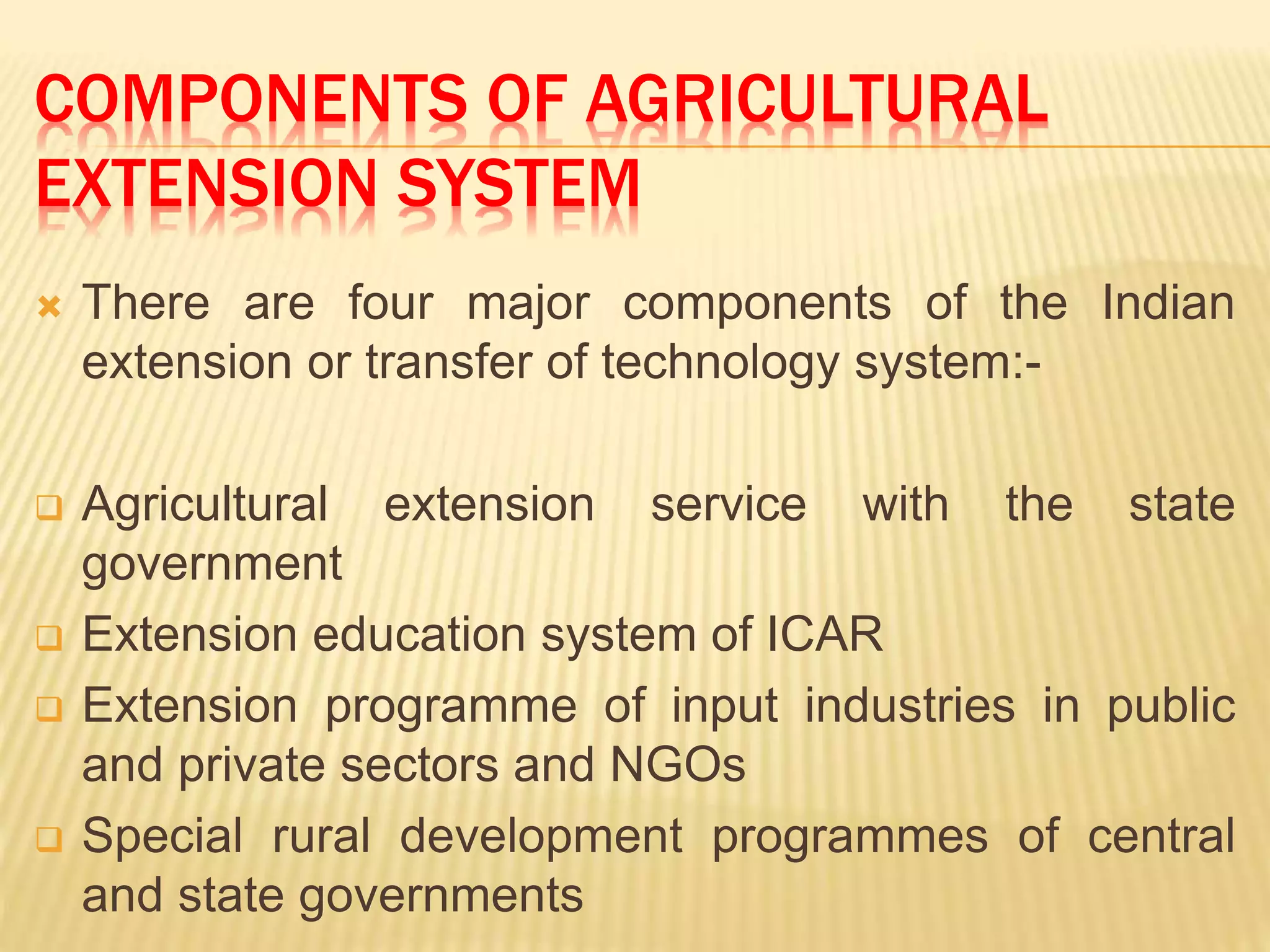 Agriculture Extension system | PPTX