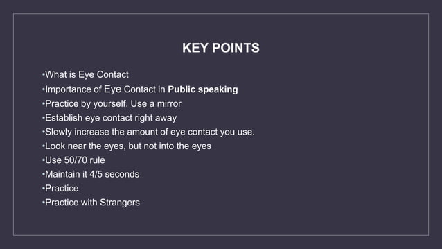 Ppt eye contact | PPTX