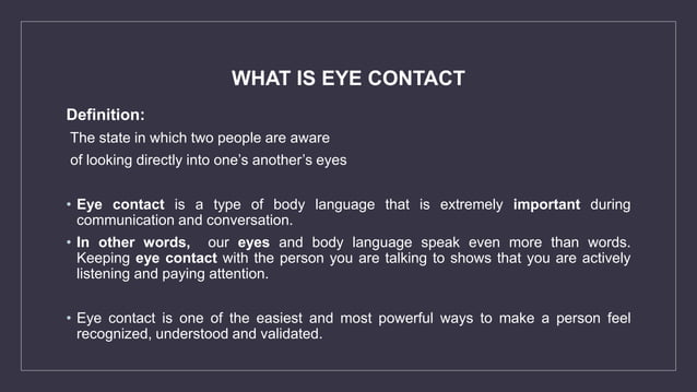 Ppt eye contact | PPTX